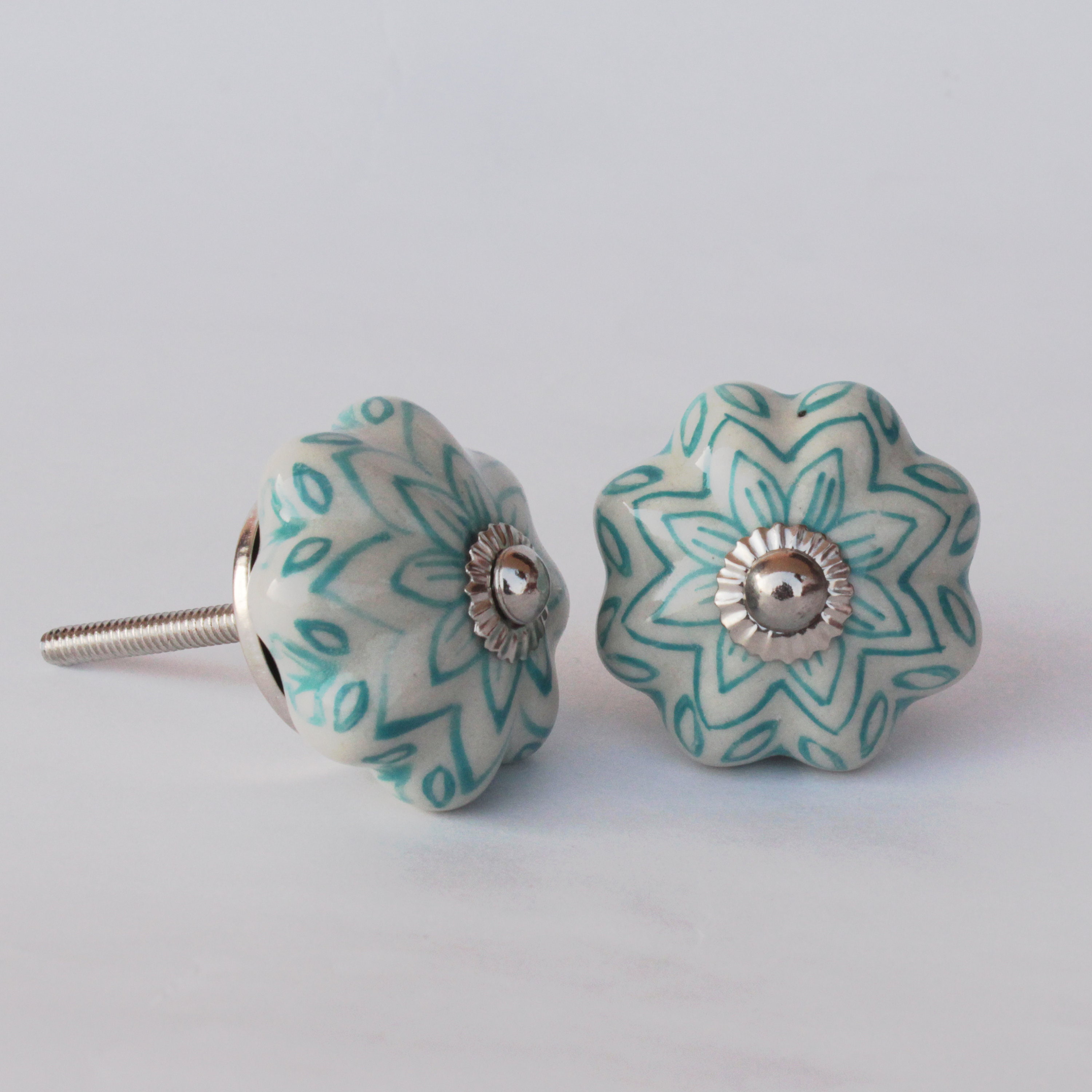 Large Flower Shape Ceramic Knob Large Flower Artistic Cabinet | Etsy