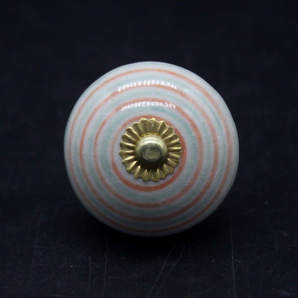 Multi color Spiral Round Shape Hand Painted Ceramic knobs / | Etsy