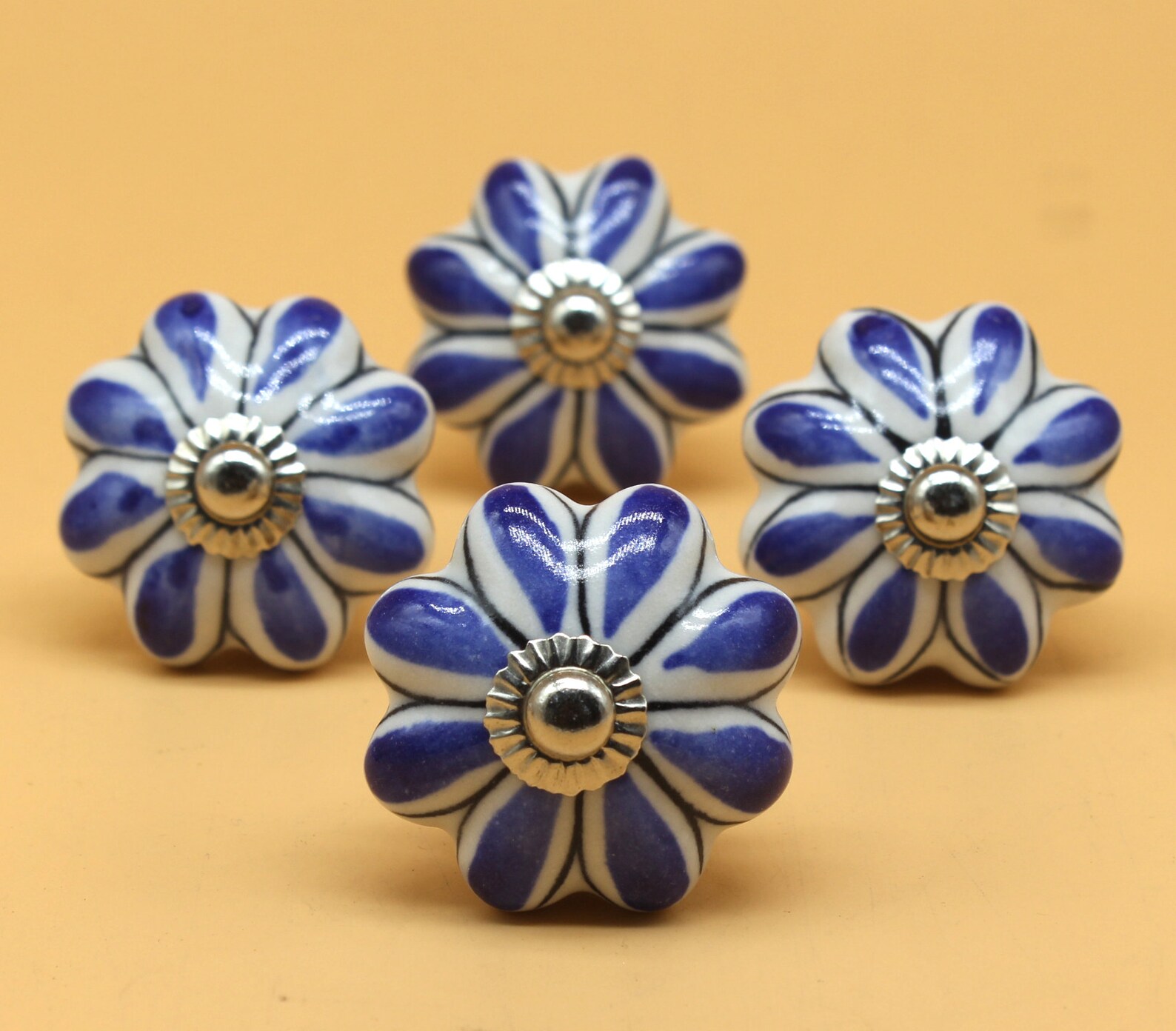 Brilliantly Hand Painted Ceramic Knobs / Ceramic Drawer Pulls / Cabinet ...