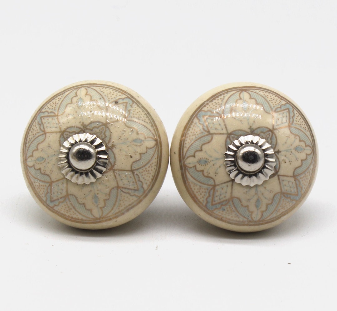 Brilliantly Hand Painted Ceramic Knobs / Ceramic Drawer Pulls / Cabinet ...