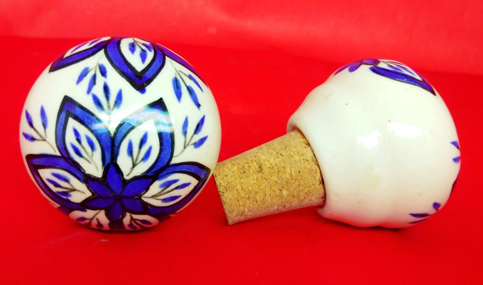 Ceramic Hand Painted Round Shape Combination of Floral White | Etsy