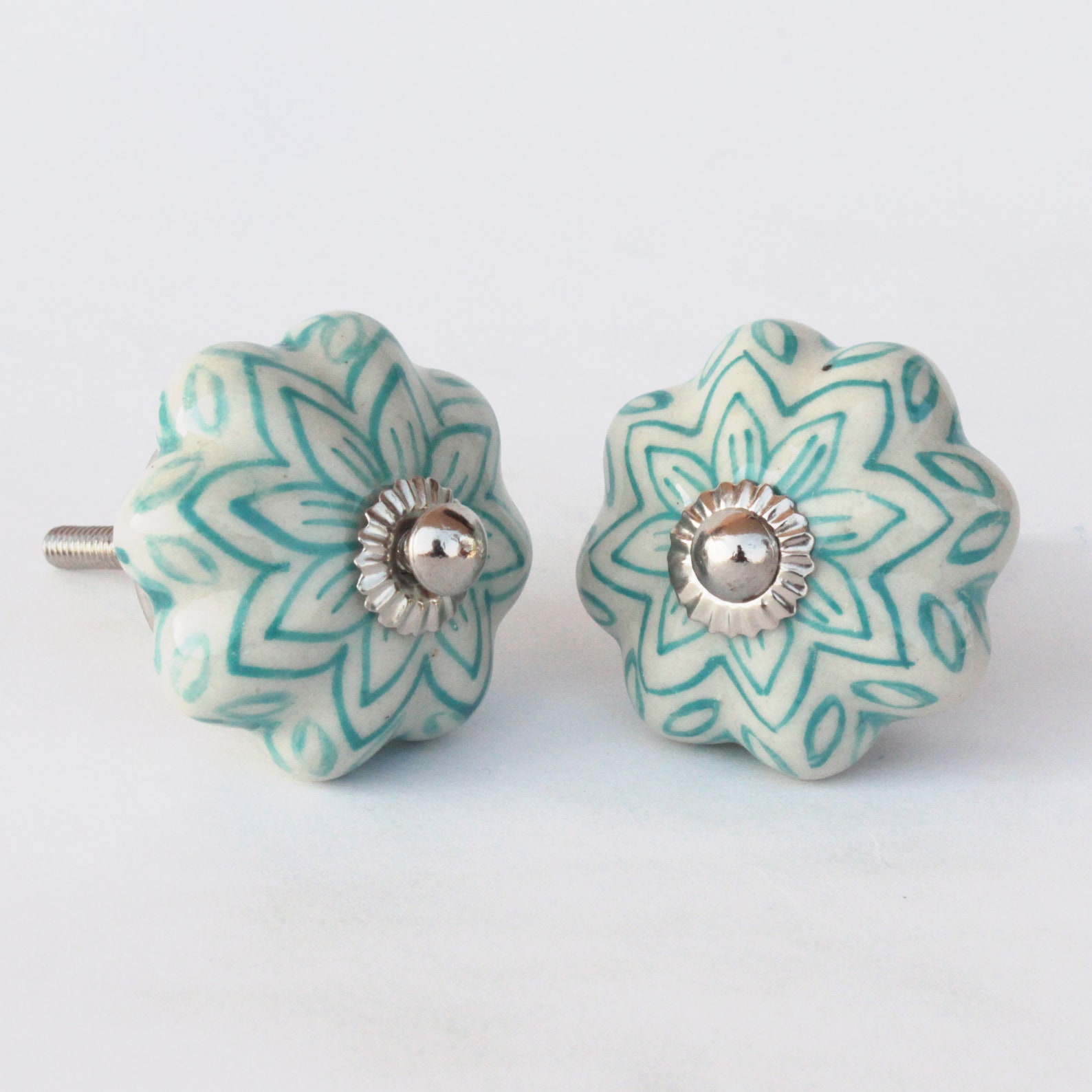 Large Flower Shape Ceramic Knob Large Flower Artistic Cabinet | Etsy