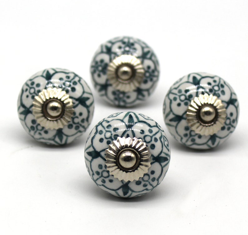 Round Ceramic Hand Painted Knobs Drawer Pulls Cabinet Knobs - Etsy