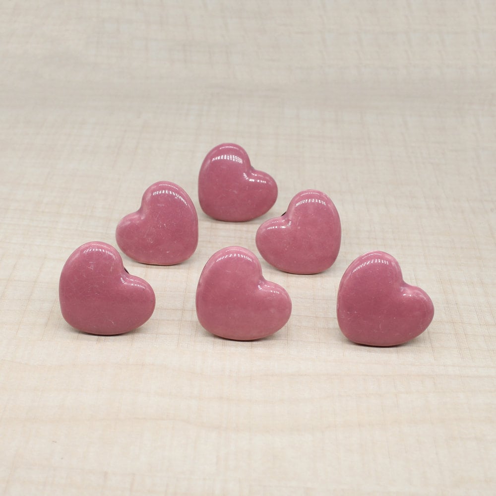 Baby Pink Heart Shape Ceramic Hand Painted Knobs /ceramic | Etsy