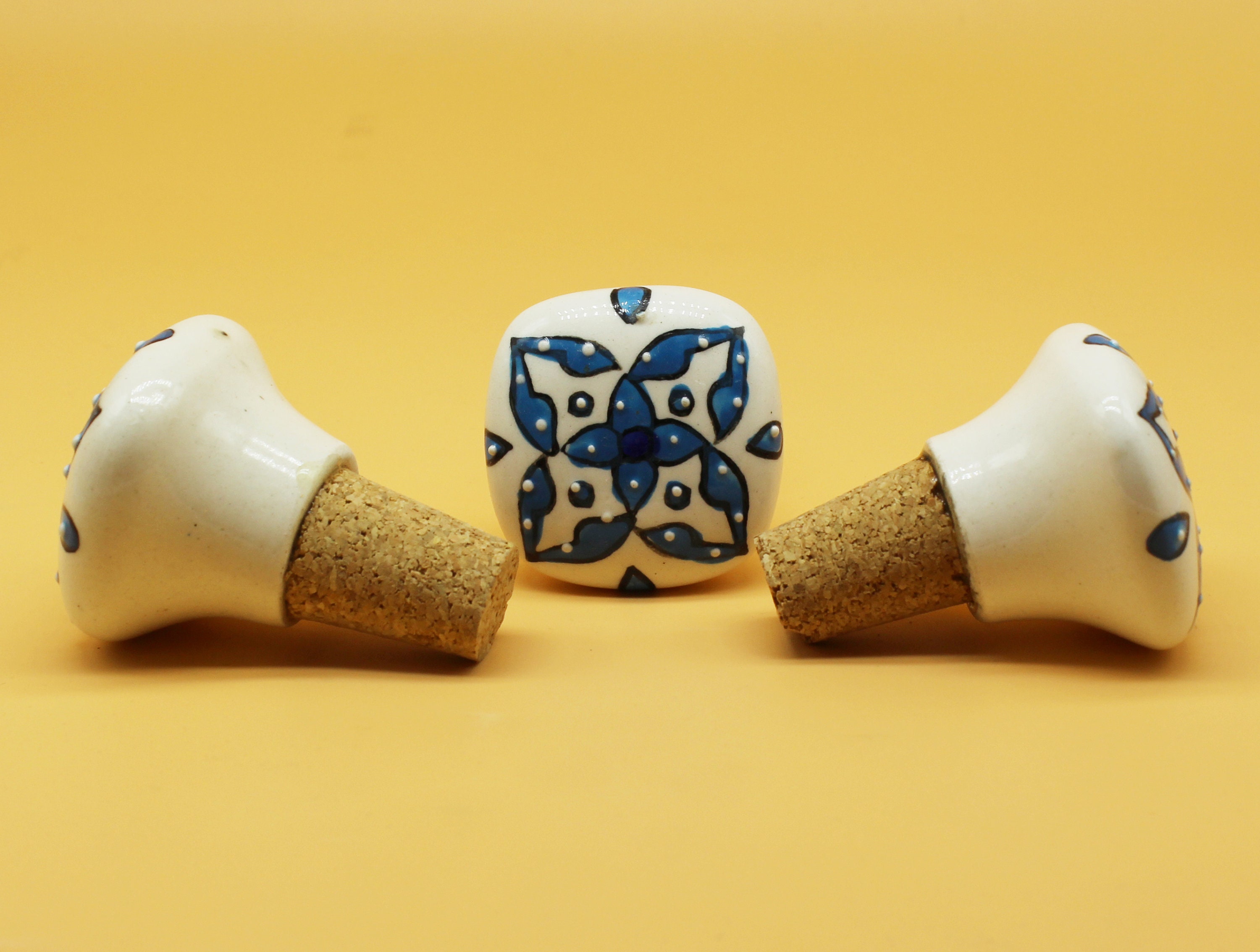 Hand Painted Ceramic Wine Stoppers -square Shape Wine Stoppers - Bottle ...