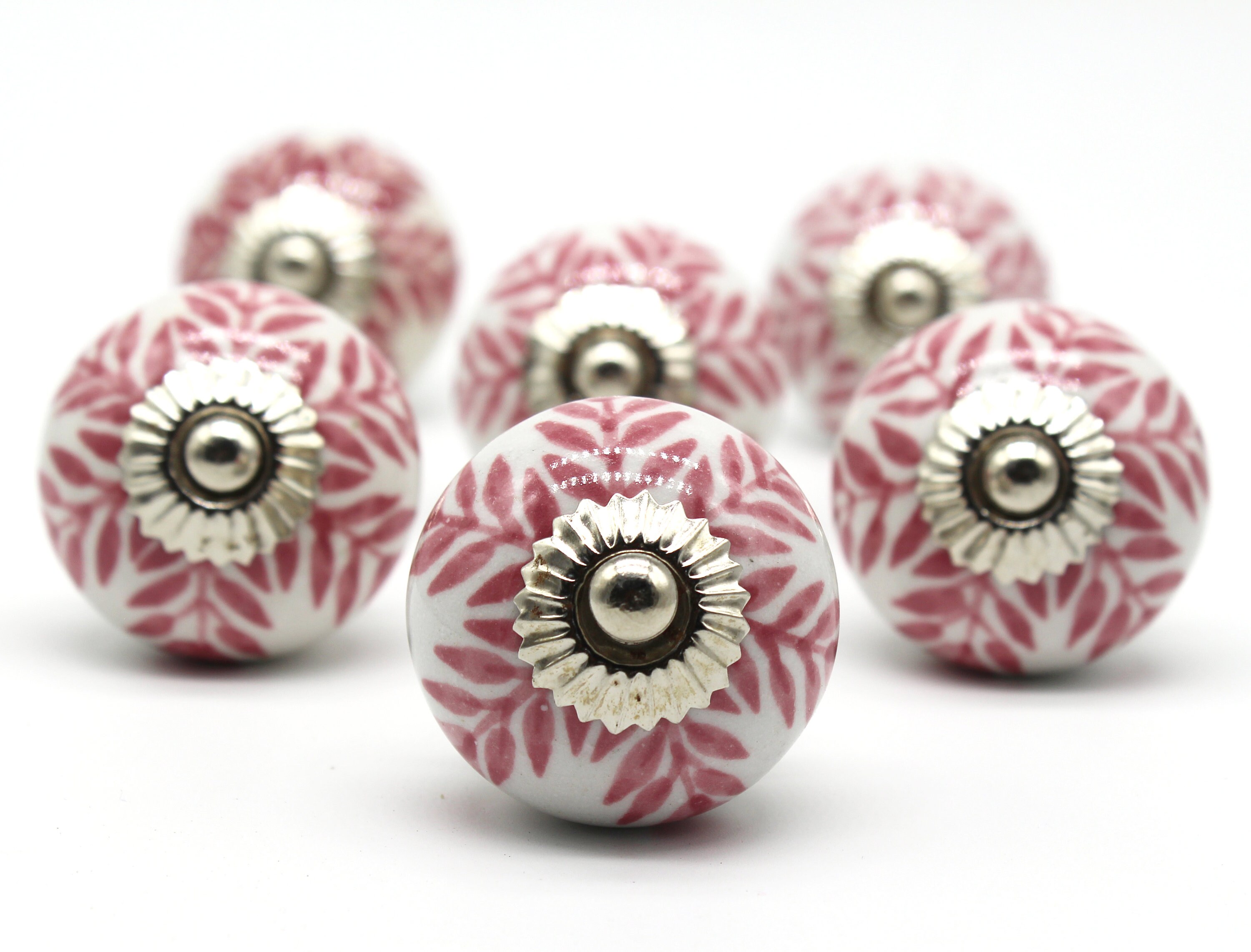 Round Ceramic Hand Painted Knobs, Drawer Pulls, Cabinet Knobs, Kitchen ...