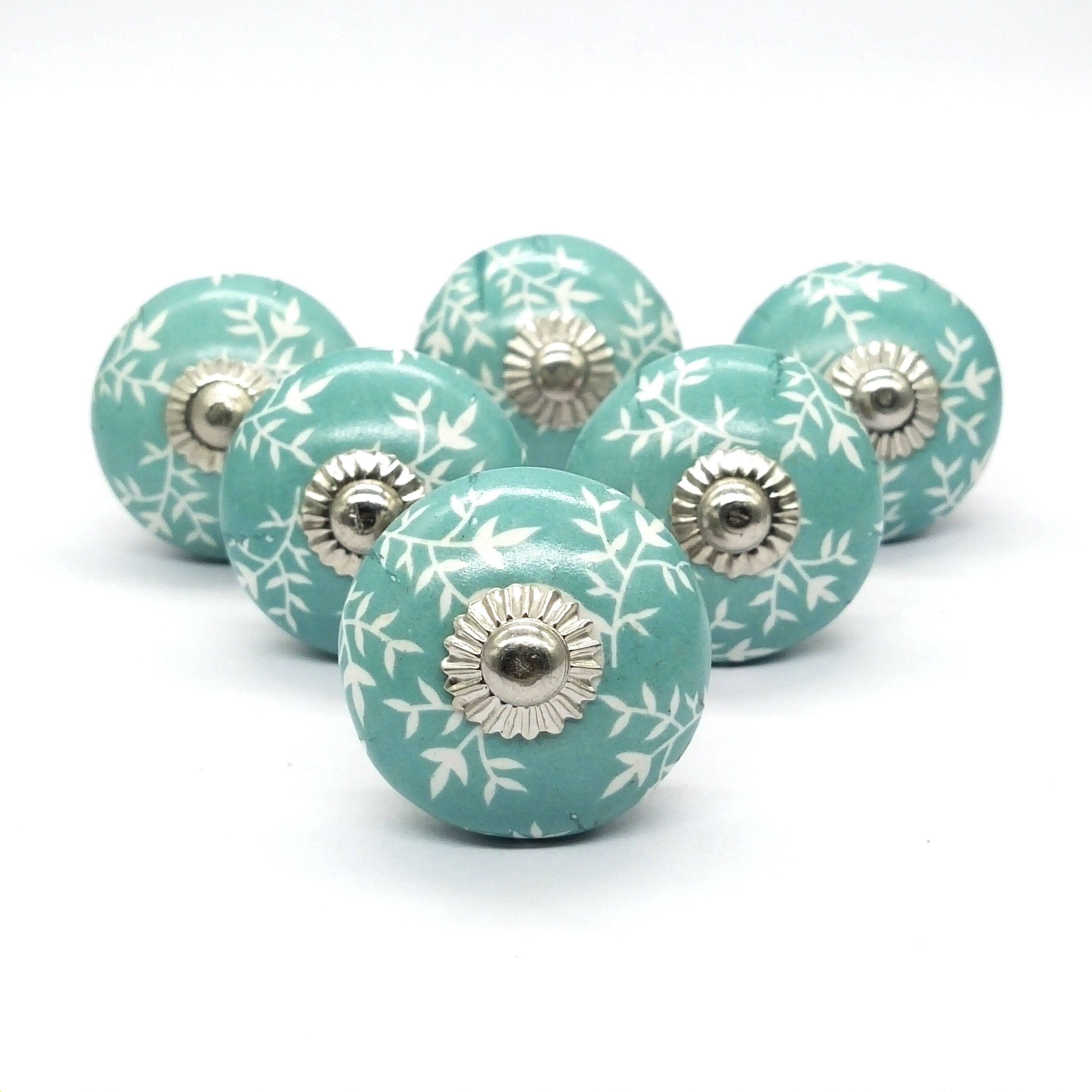 Sea Foam Green Round Shape Hand Painted Ceramic Knobs / - Etsy