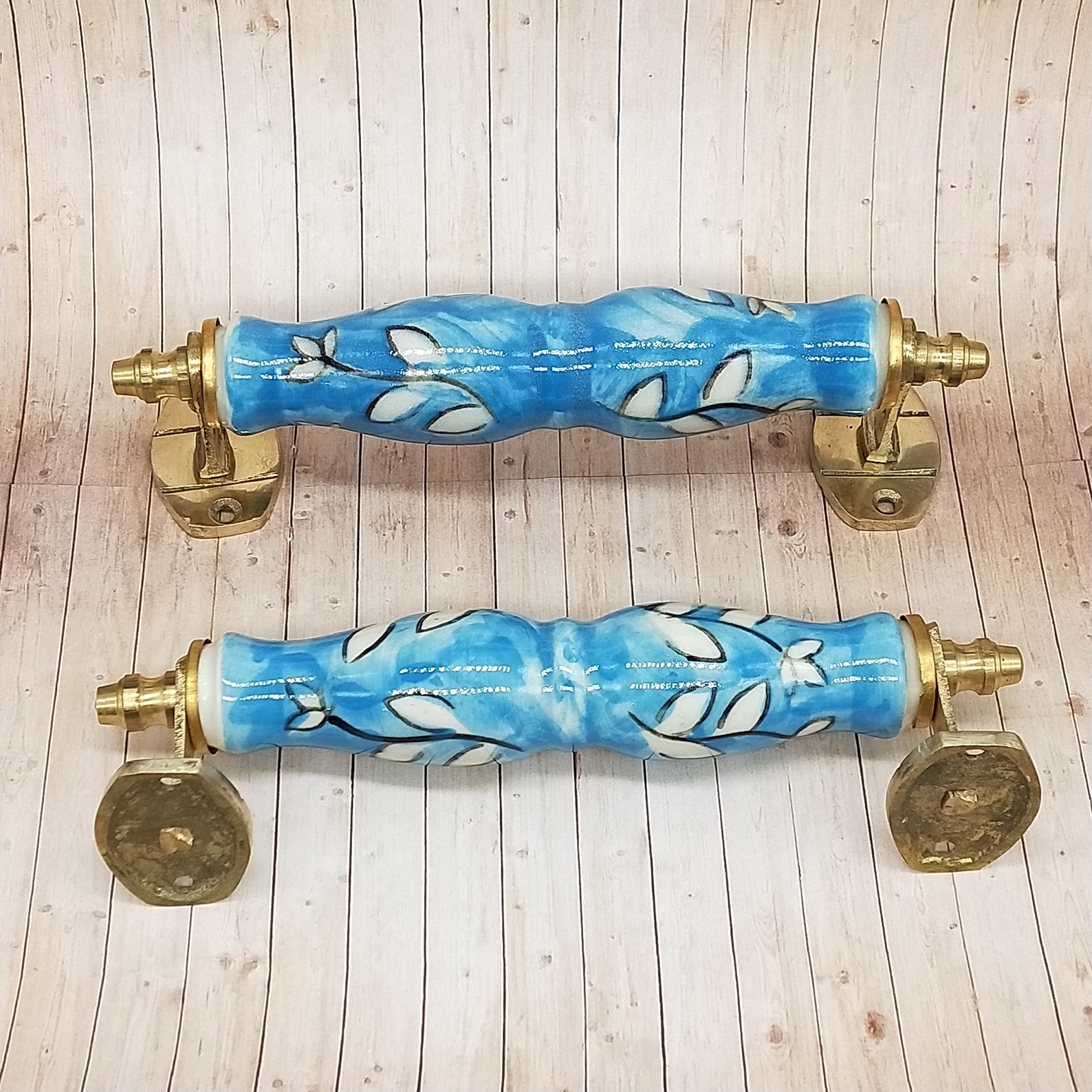 Set of 2 Ceramic Drawer Pulls Door Handles Kitchen Cabinet | Etsy