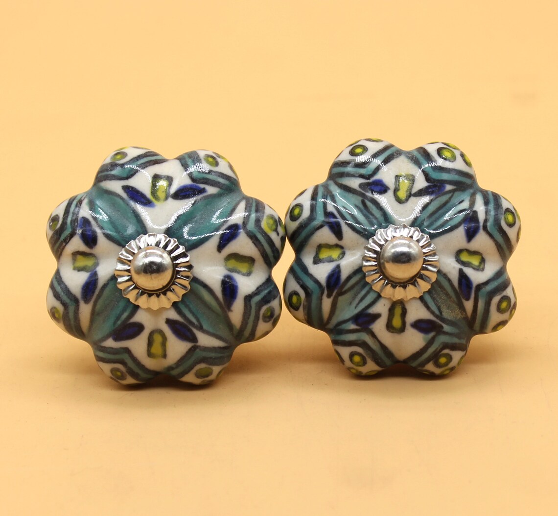 Brilliantly Hand Painted Ceramic Knobs / Ceramic Drawer Pulls - Etsy