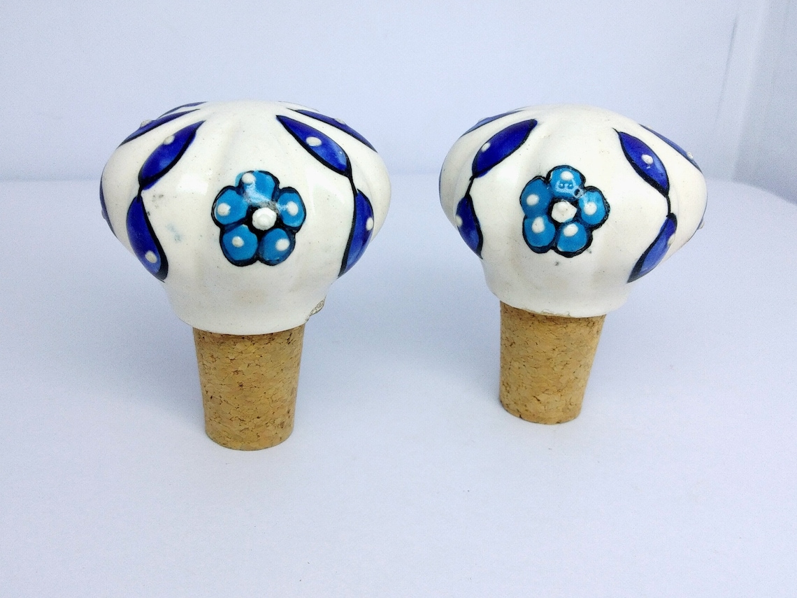 Ceramic Hand Painted Wine Bottle Stopper, Bottle Stopper, Bottle Tops ...