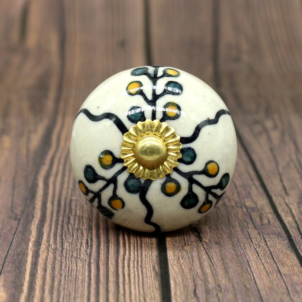 Multi Color Round Shape Hand Painted Ceramic Knobs / Ceramic - Etsy
