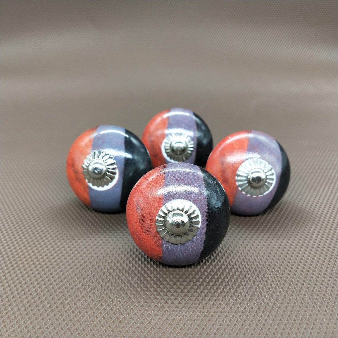 Multi Colored Round Shape Hand Painted Ceramic Knobs / Ceramic - Etsy
