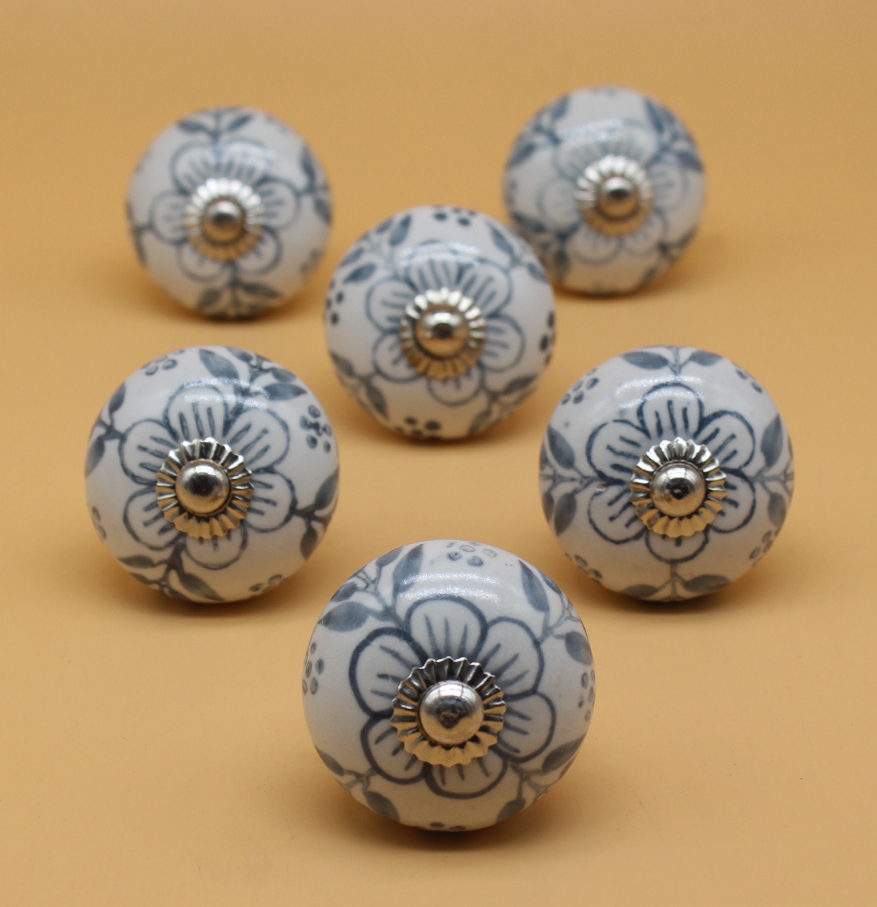 Brilliantly Hand Painted Ceramic Knobs / Ceramic Drawer Pulls / Cabinet ...