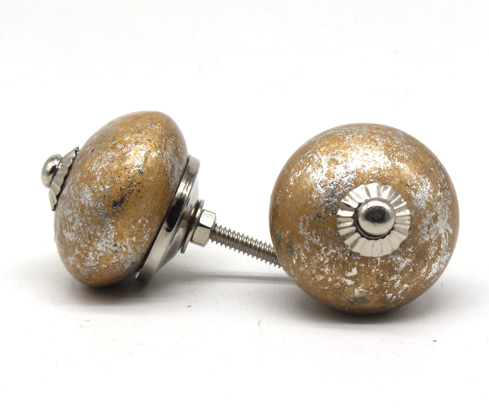 Premium Quality Golden Knobs With Silver High Lights Round Shape ...