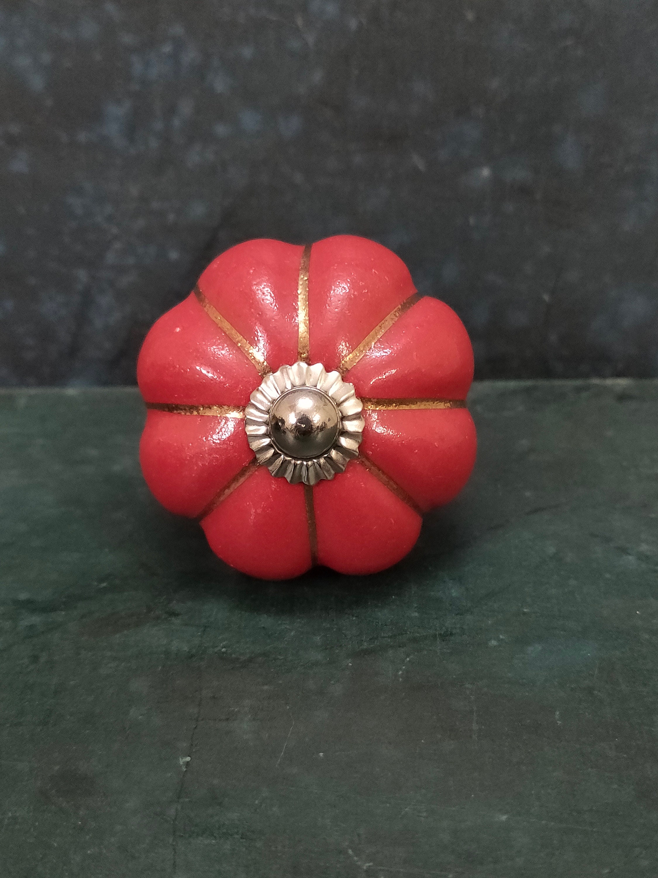 Set of 6 Beautiful Flower Ceramic Hand Painted Knobs, Colorful Knobs ...