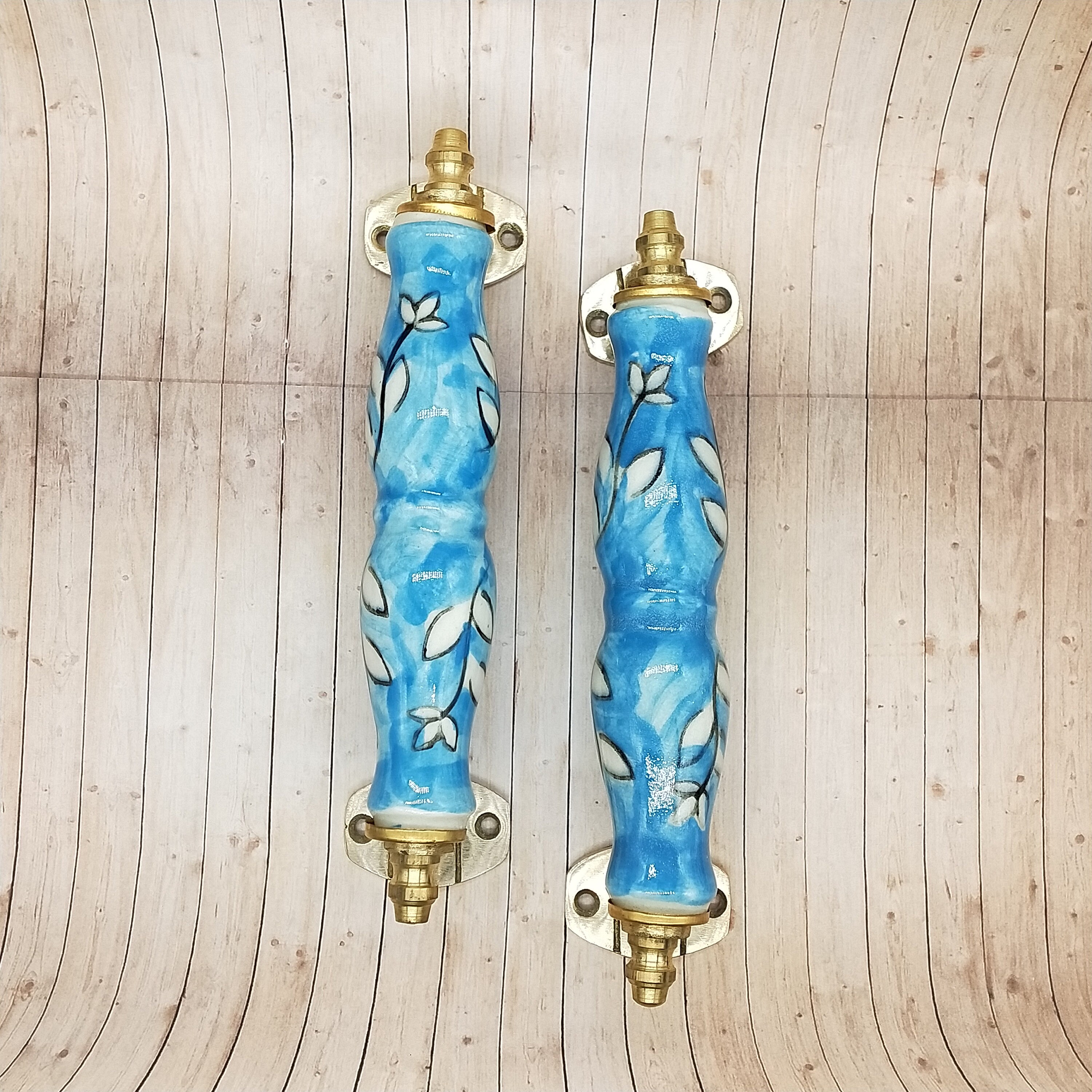 Set of 2 Ceramic Drawer Pulls Door Handles Kitchen Cabinet Pull Dresser ...