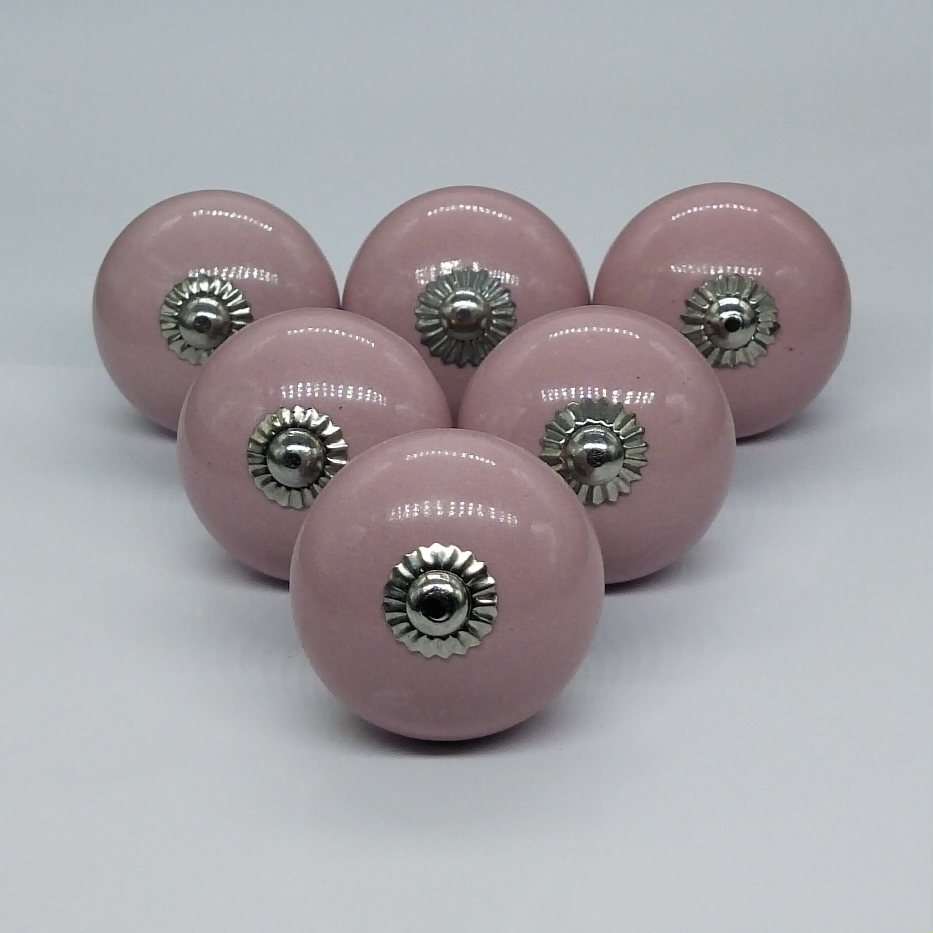 Pink Hand Painted Round Shape Ceramic knobs / Ceramic Drawer | Etsy