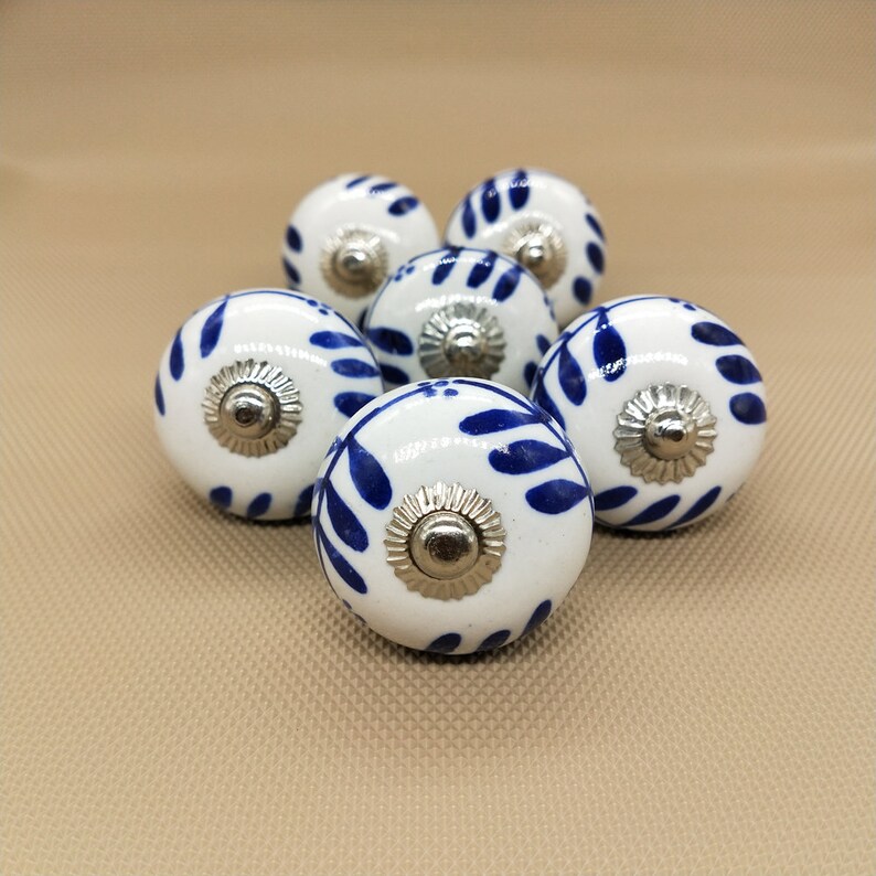 Brilliantly Hand Painted Ceramic Knobs / Ceramic Drawer Pulls / Cabinet ...