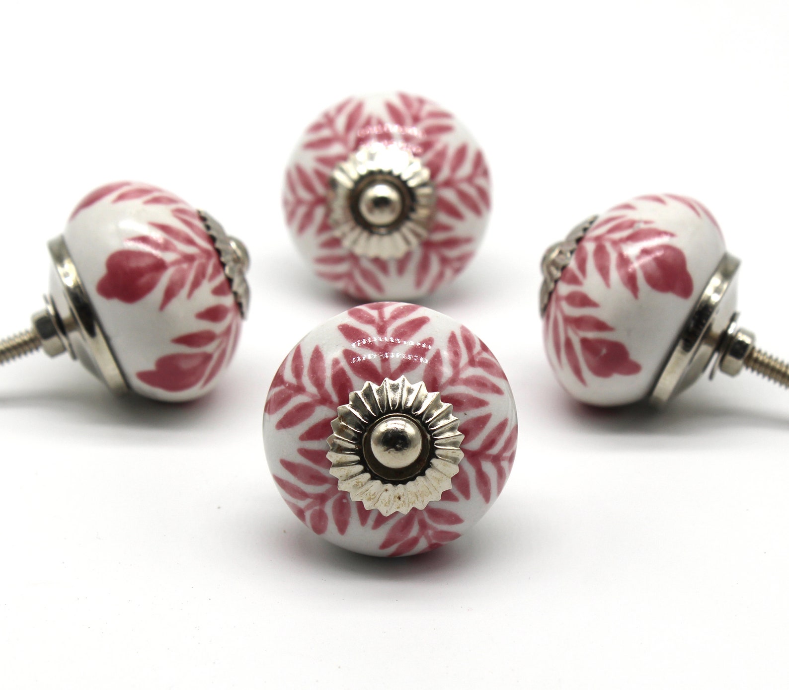Round Ceramic Hand Painted Knobs, Drawer Pulls, Cabinet Knobs, Kitchen ...