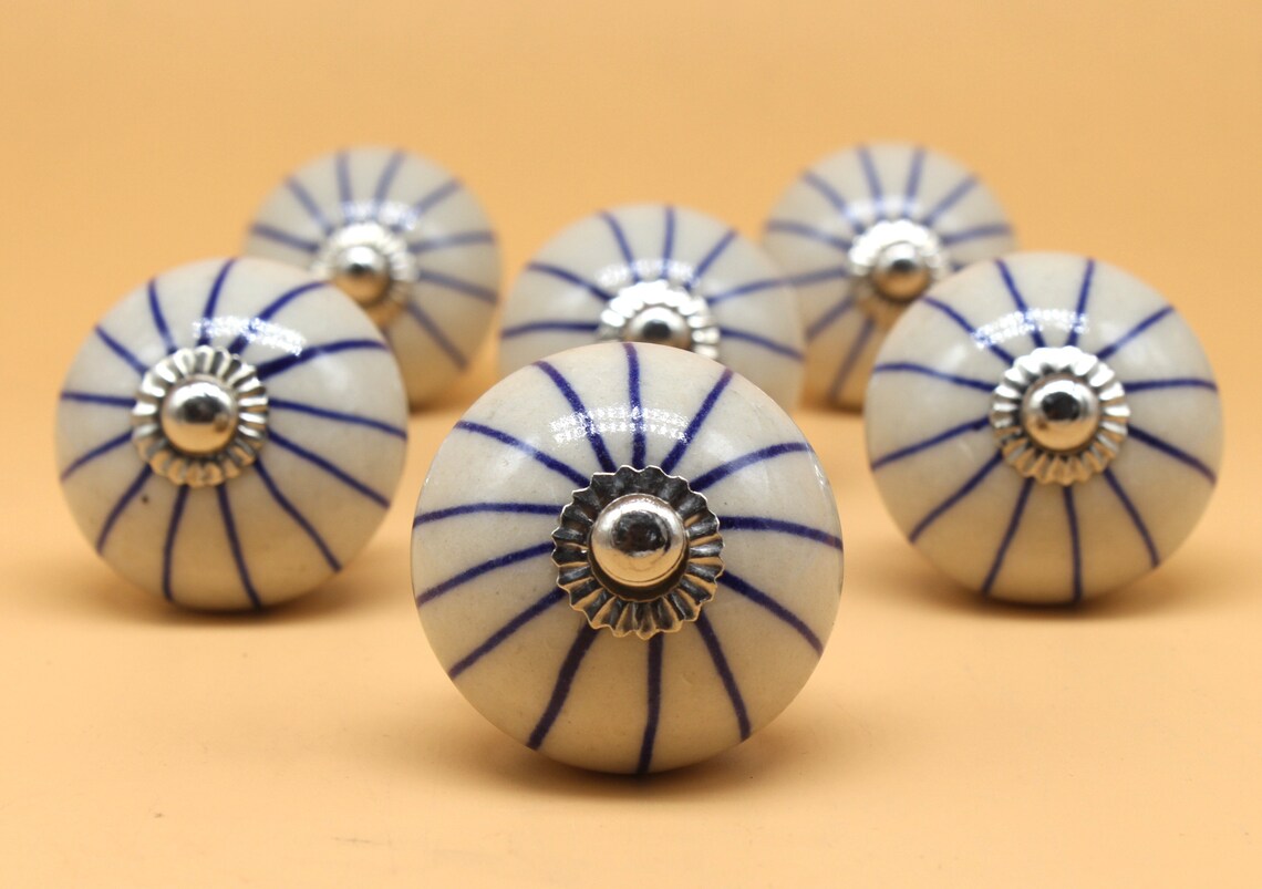 Brilliantly Hand Painted Ceramic Knobs / Ceramic Drawer Pulls / Cabinet ...
