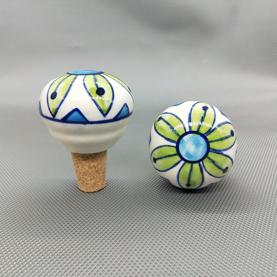 Ceramic Hand Painted Round Shape Combination of Round Multi Colored ...
