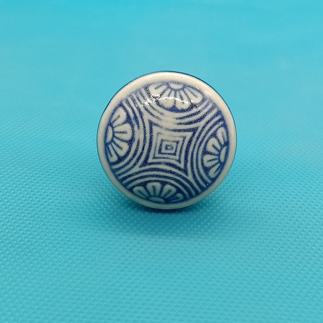 Large Floral Design Round Shape Crater Knob,artistic Cabinet Knob and ...