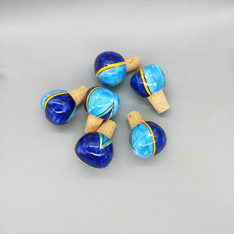 Ceramic Hand Painted Round Shape Combination of Blue and - Etsy