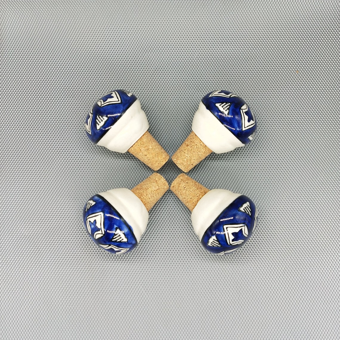 Ceramic Hand Painted Round Shape Combination of Floral Blue | Etsy