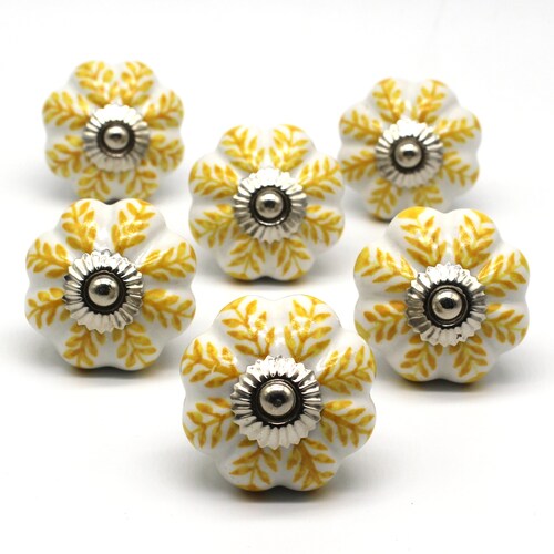 Flower Ceramic Hand Painted Knobs Drawer Pulls Cabinet - Etsy