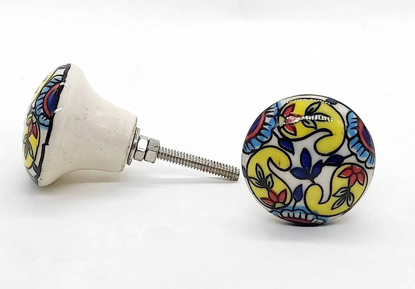 Multi Color Flat Head Round Shape Ceramic Drawer Pulls/ | Etsy
