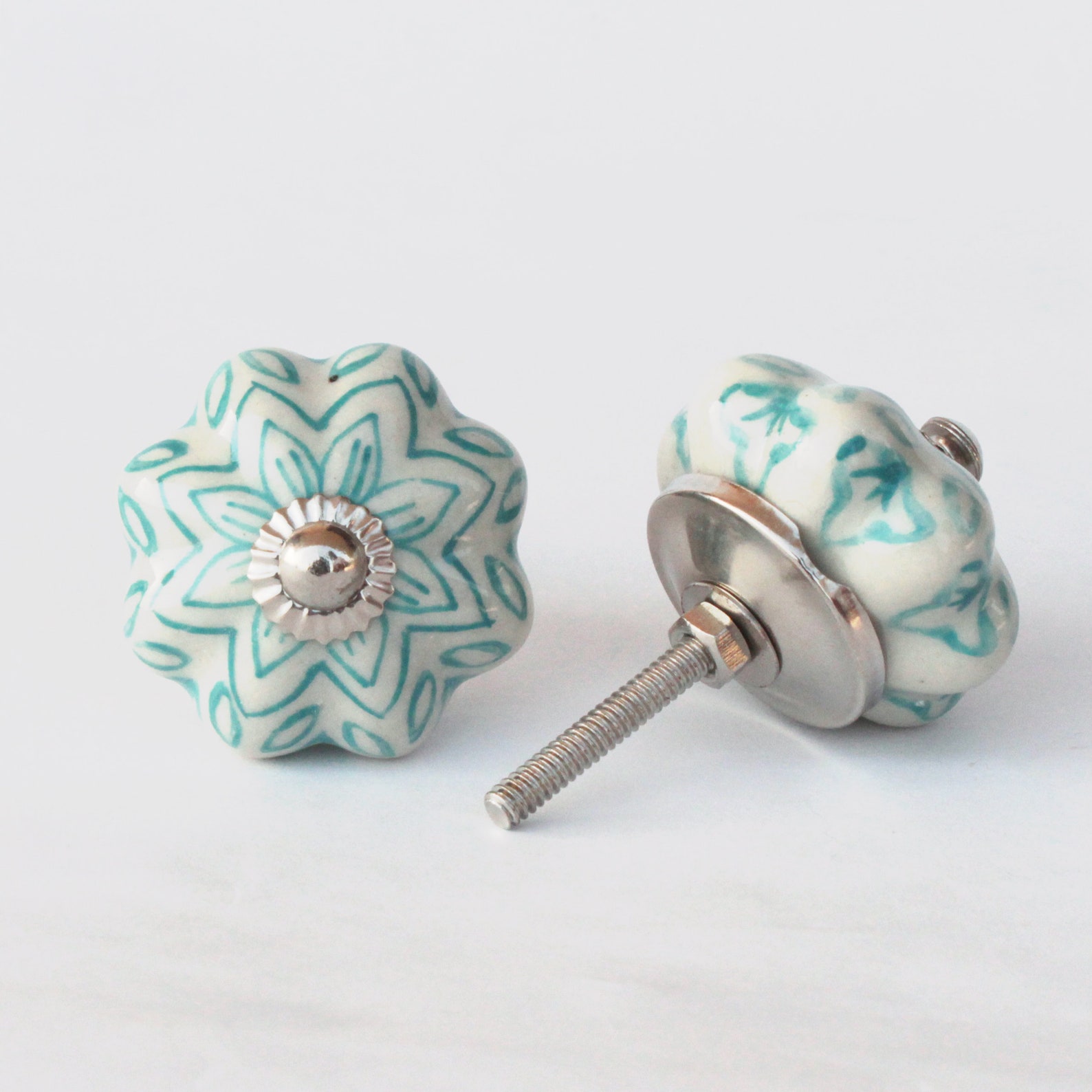 Large Flower Shape Ceramic Knob Large Flower Artistic Cabinet | Etsy