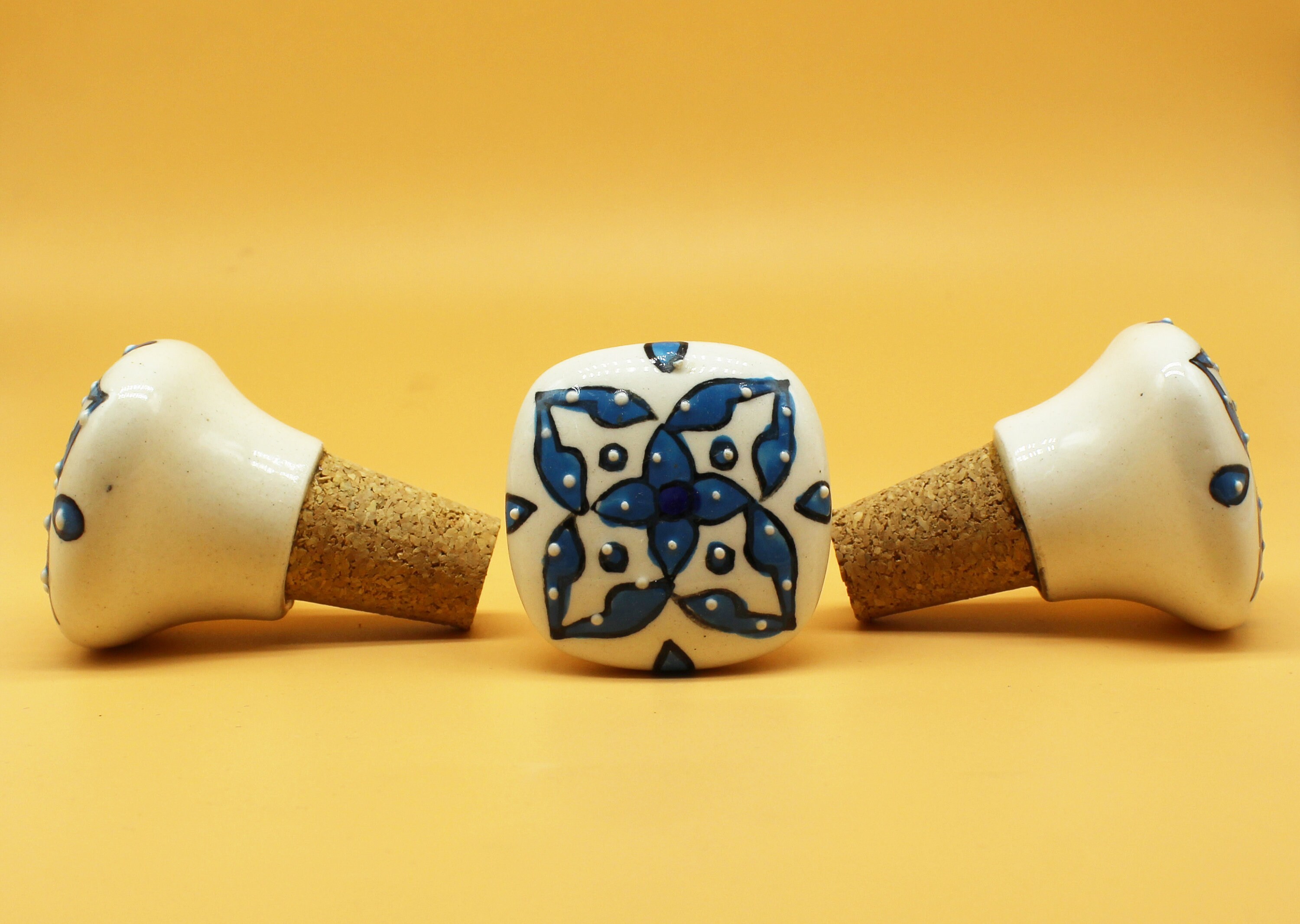 Hand Painted Ceramic Wine Stoppers square Shape Wine Stoppers - Etsy
