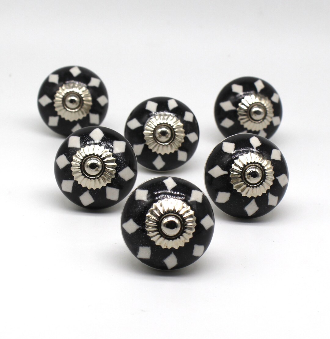Large Round Shape Crater Knob, Large Printed Artistic Cabinet Knob and ...