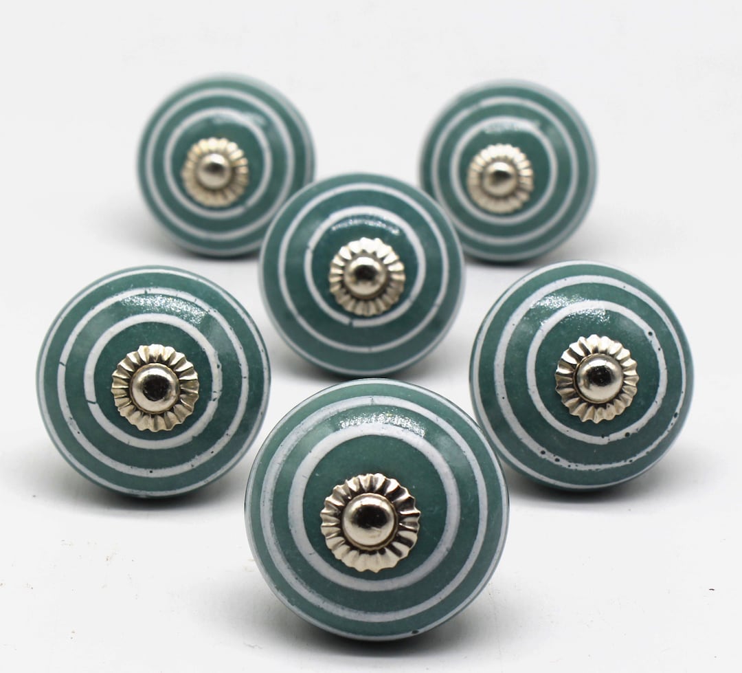Brilliantly Hand Painted Ceramic Knobs / Ceramic Drawer Pulls / Cabinet ...