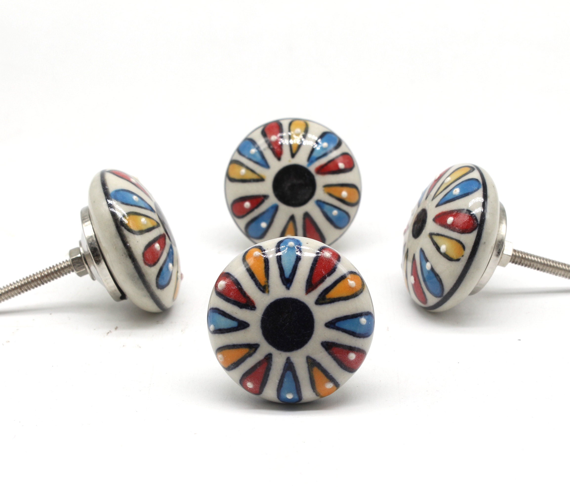 Premium Quality Rainbow Tear Drop Design Multi Color Flat Head - Etsy