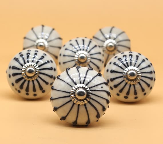 Brilliantly Hand Painted Ceramic knobs / Ceramic Drawer Pulls | Etsy