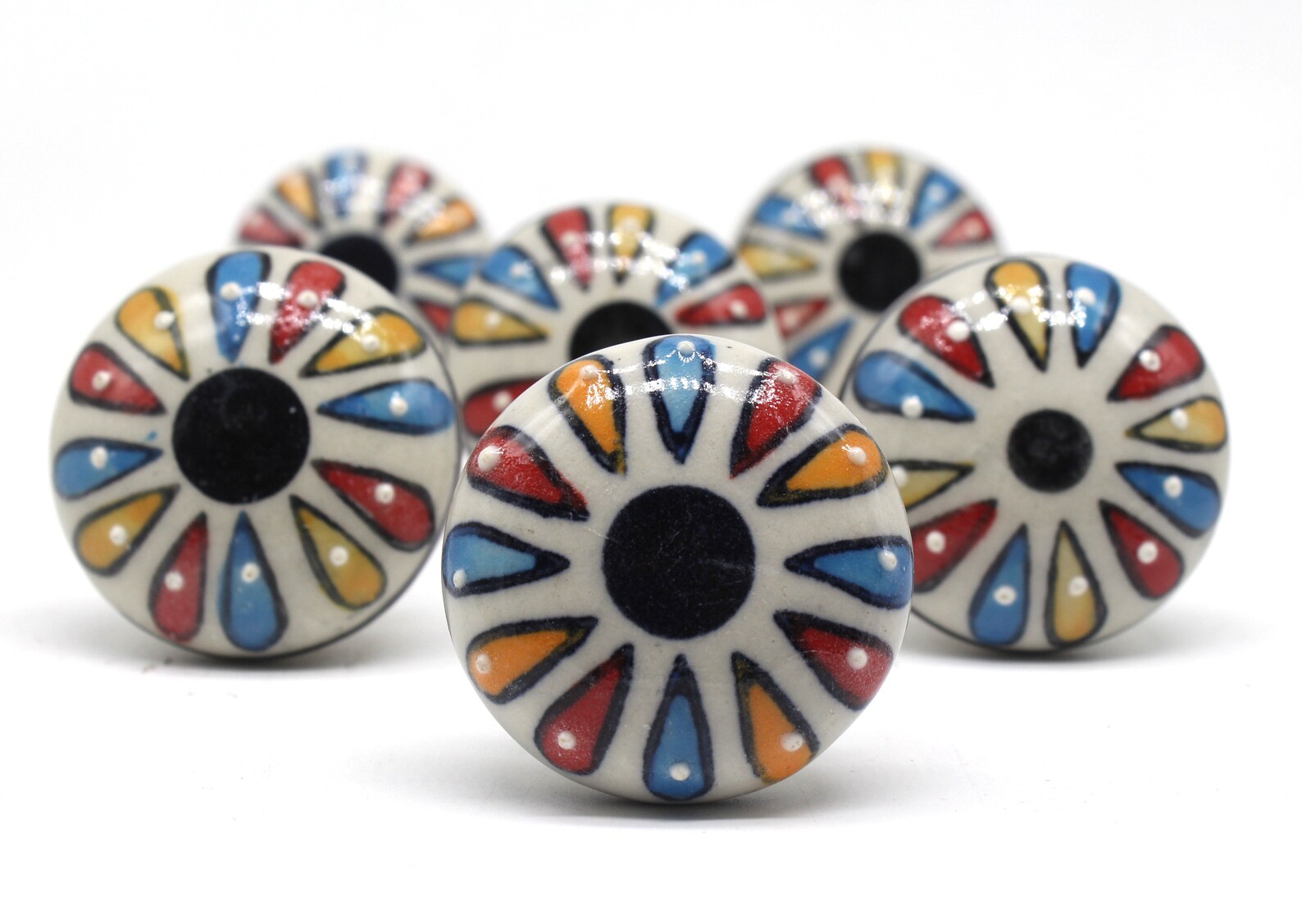 Premium Quality Rainbow Tear Drop Design Multi Color Flat Head - Etsy