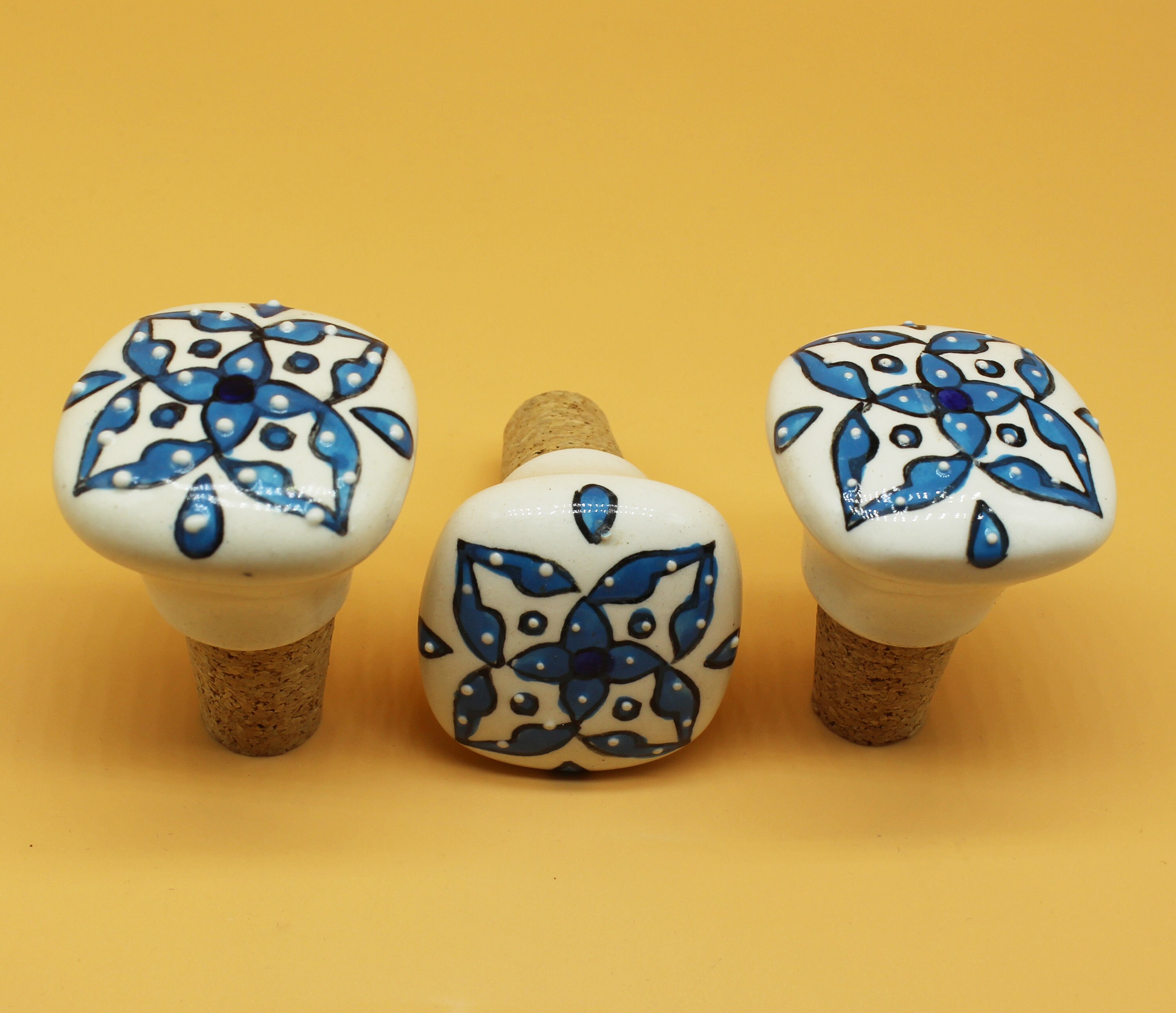 Hand Painted Ceramic Wine Stoppers square Shape Wine Stoppers - Etsy