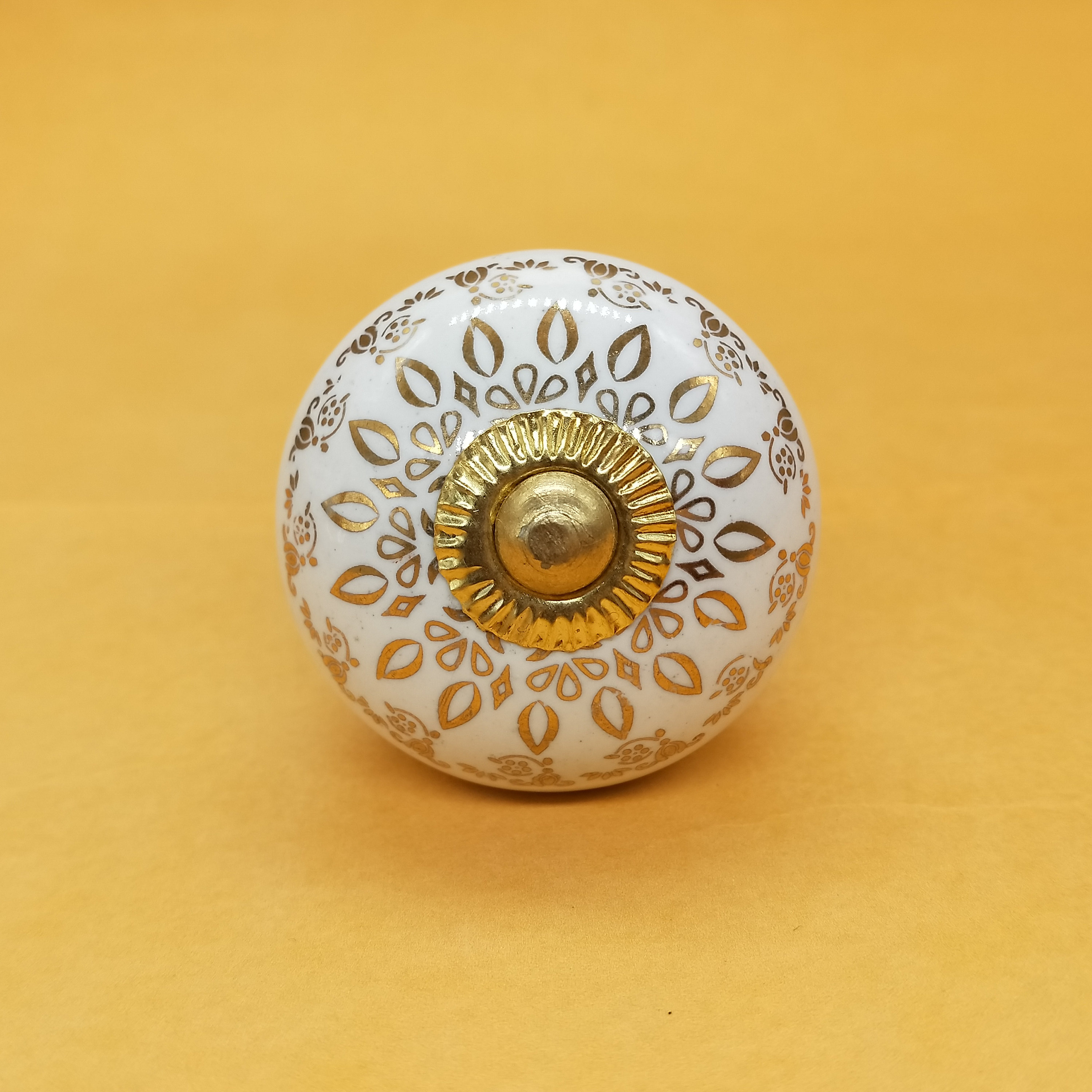 Premium Quality White and Golden Round Shape Ceramic Knobs for - Etsy