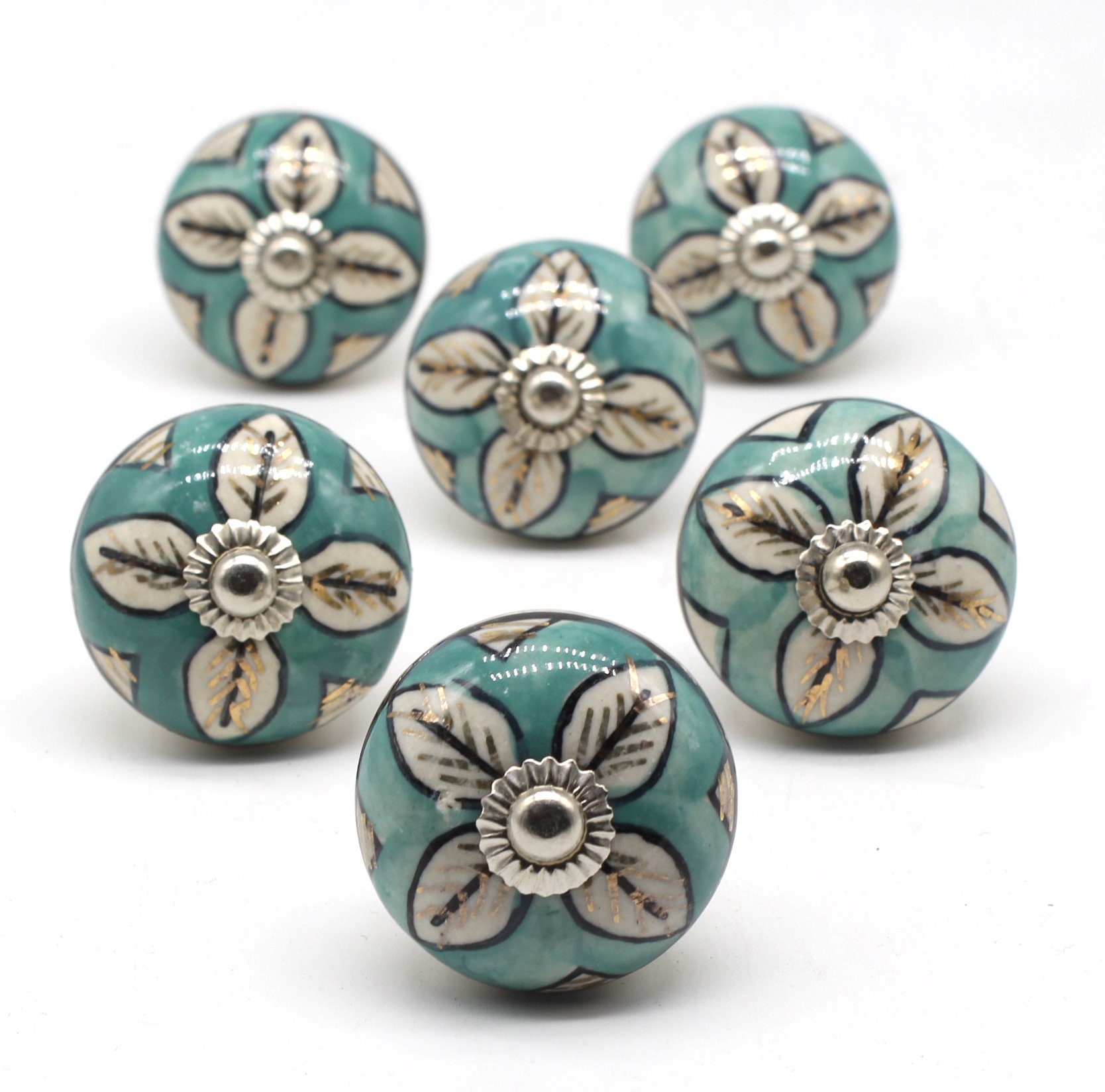 Brilliantly Hand Painted Ceramic Knobs / Ceramic Drawer Pulls - Etsy