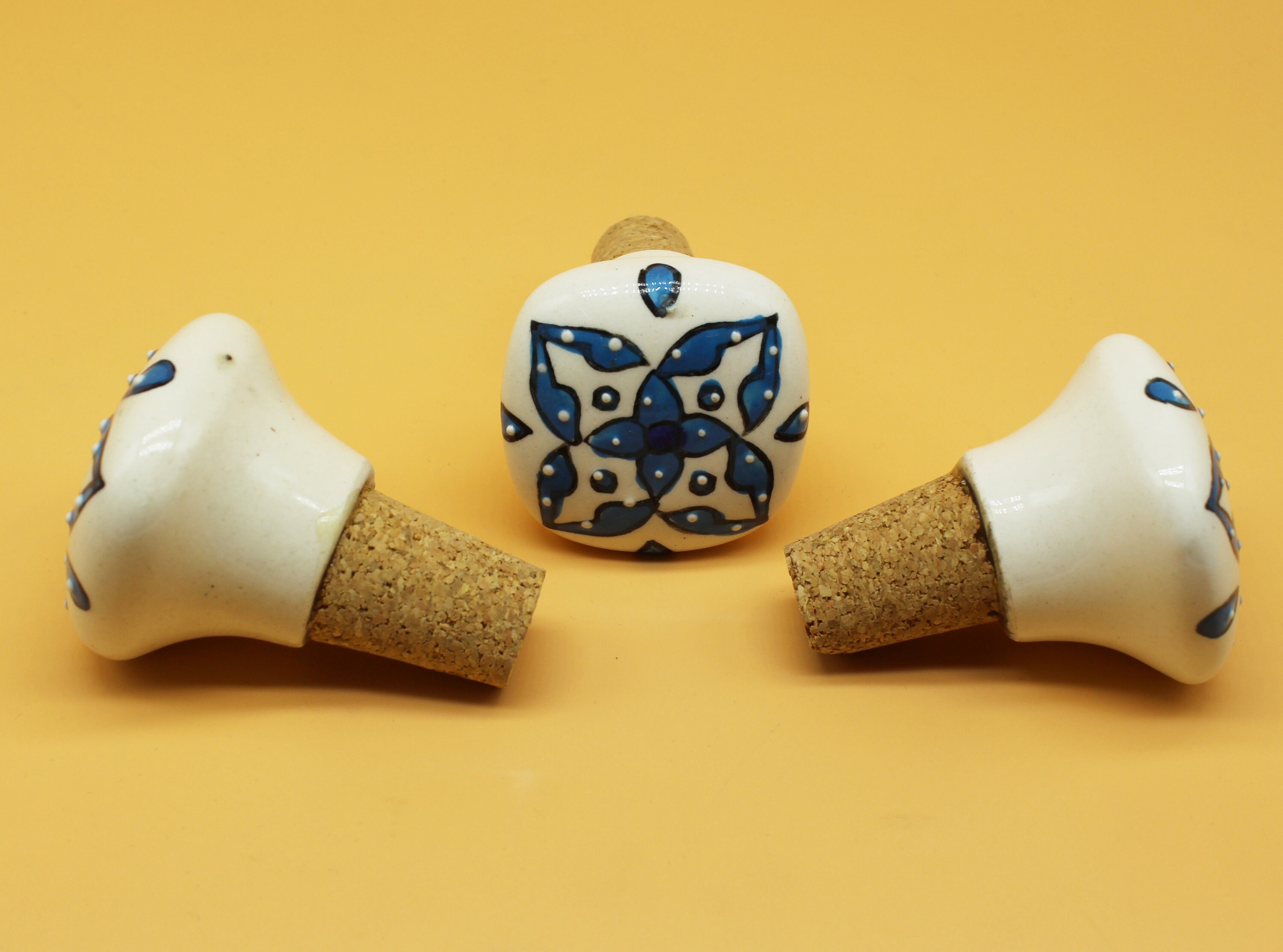 Hand Painted Ceramic Wine Stoppers square Shape Wine Stoppers - Etsy