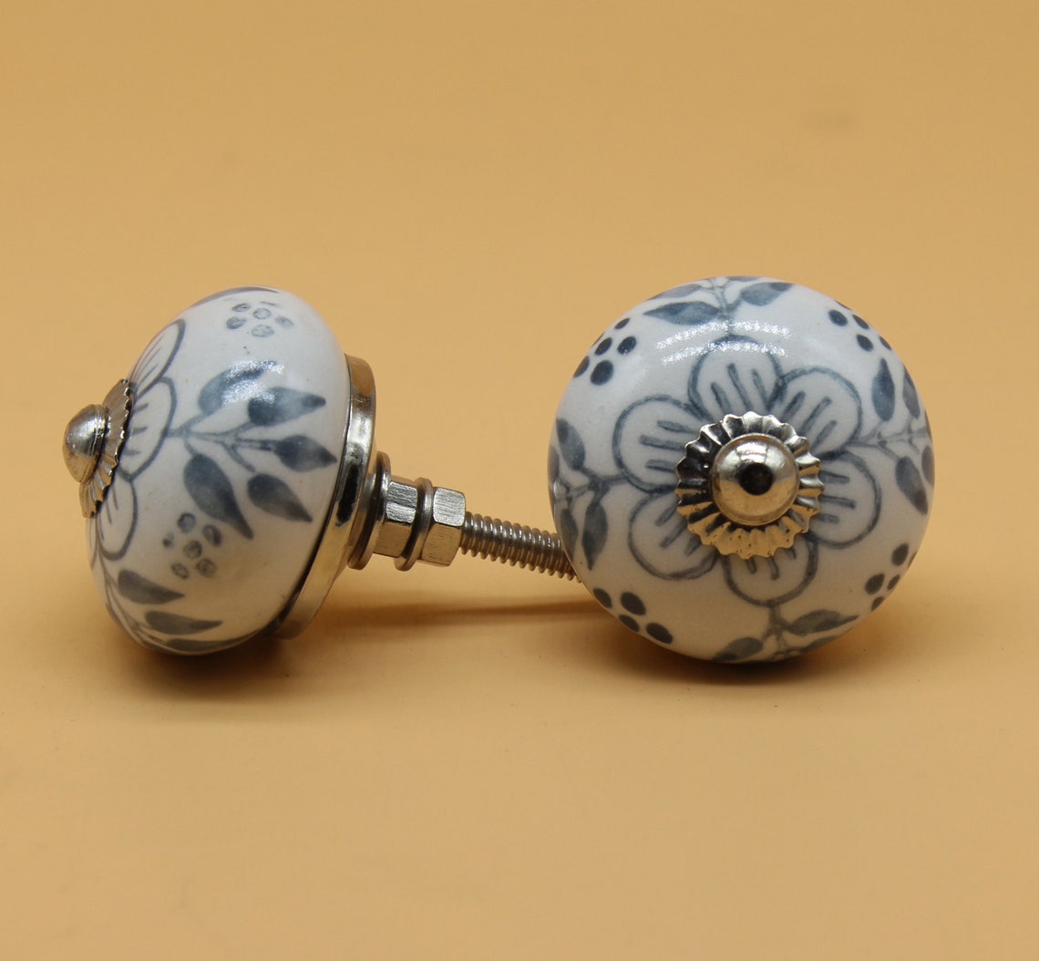 Brilliantly Hand Painted Ceramic Knobs / Ceramic Drawer Pulls / Cabinet ...