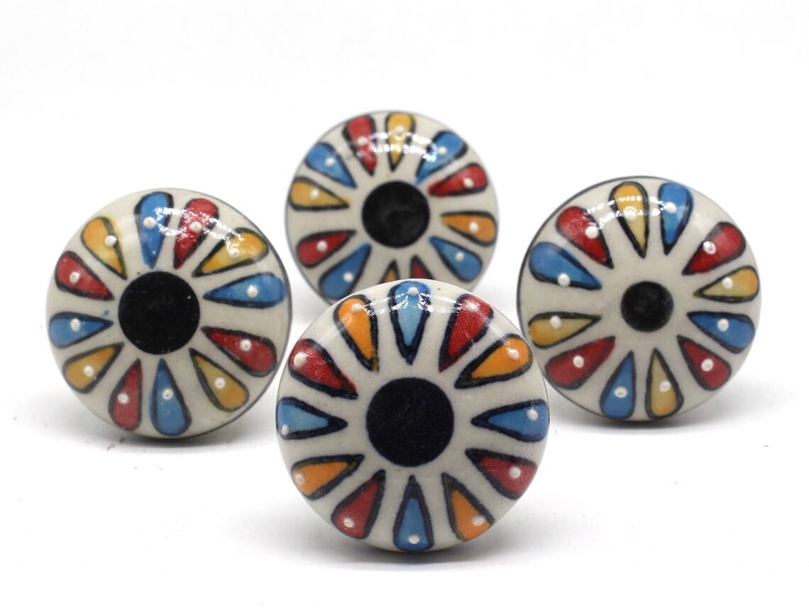 Premium Quality Rainbow Tear Drop Design Multi Color Flat Head - Etsy