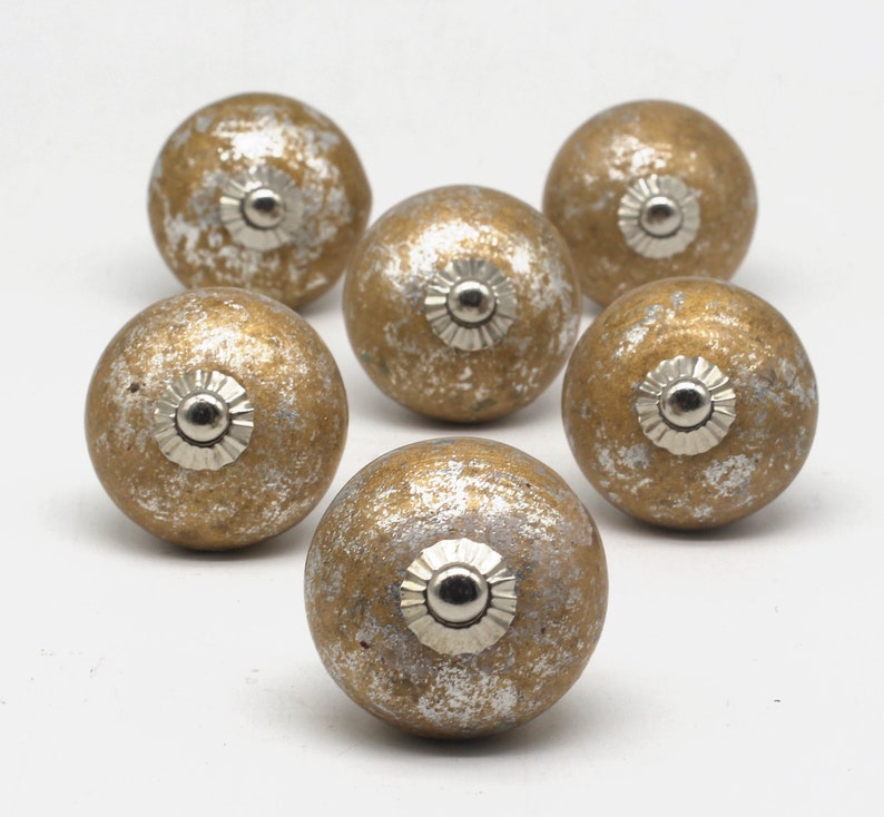 Premium Quality Golden Knobs With Silver High Lights Round Shape ...