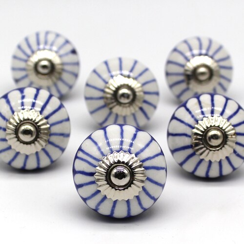 Round Ceramic Hand Painted Knobs Drawer Pulls Cabinet Knobs - Etsy