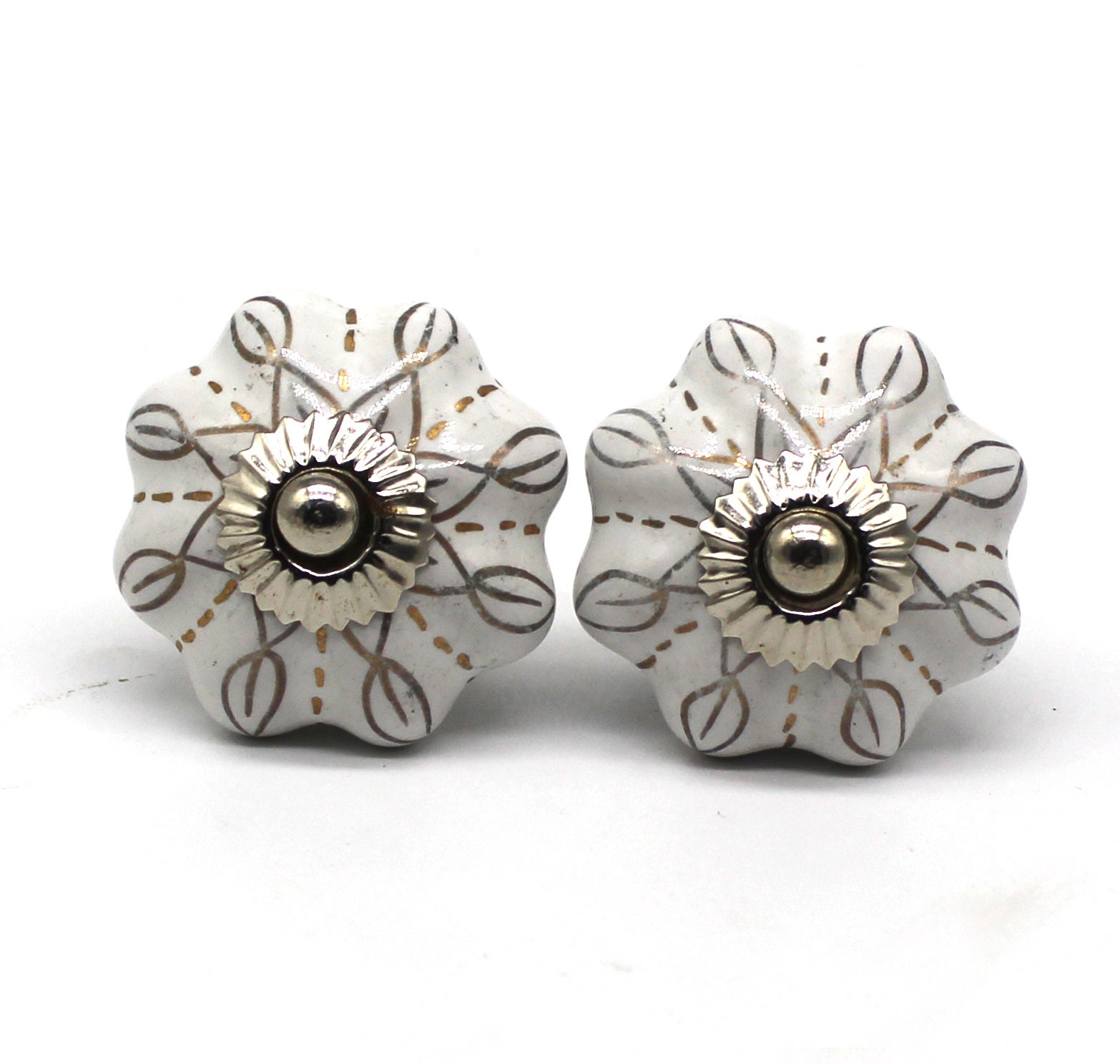 Flower Ceramic Hand Painted Knobs, Drawer Pulls, Cabinet Knobs, Kitchen ...