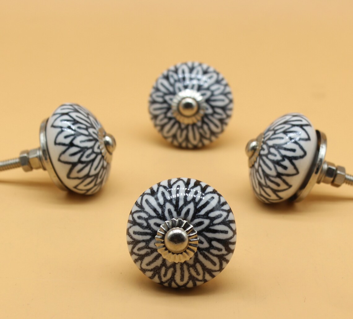 Brilliantly Hand Painted Ceramic Knobs / Ceramic Drawer Pulls / Cabinet ...