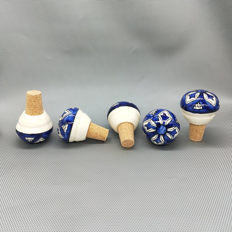 Ceramic Hand Painted Round Shape Combination of Floral Blue | Etsy