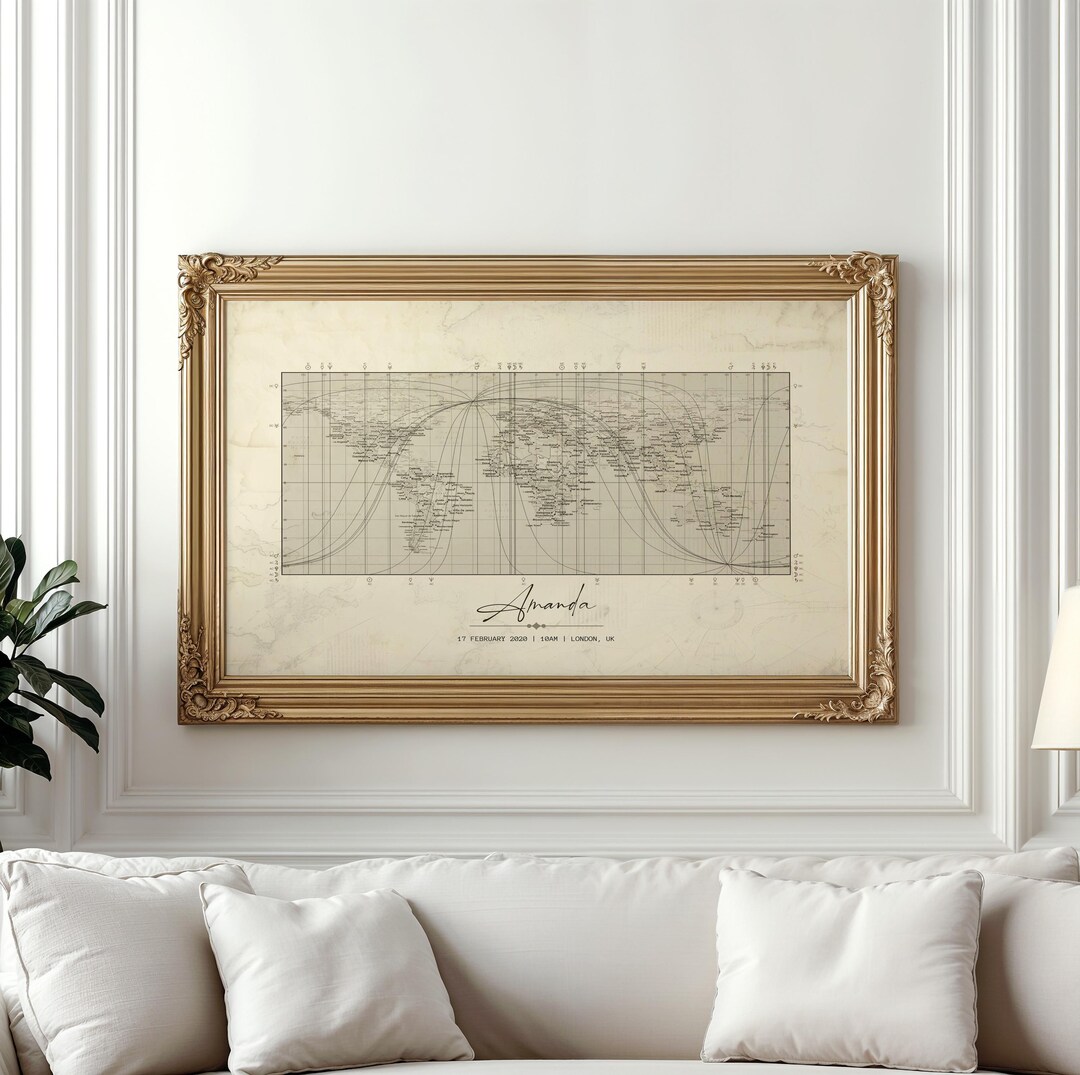 Custom Astrocartography Map | Personalized Astromap Birth Chart ...