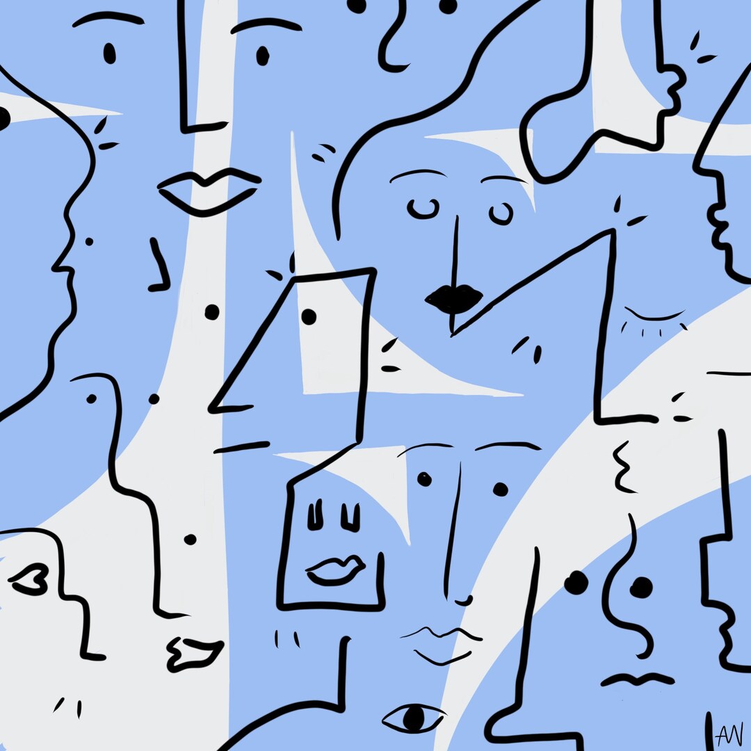 Abstract Face Collage // Print - Etsy